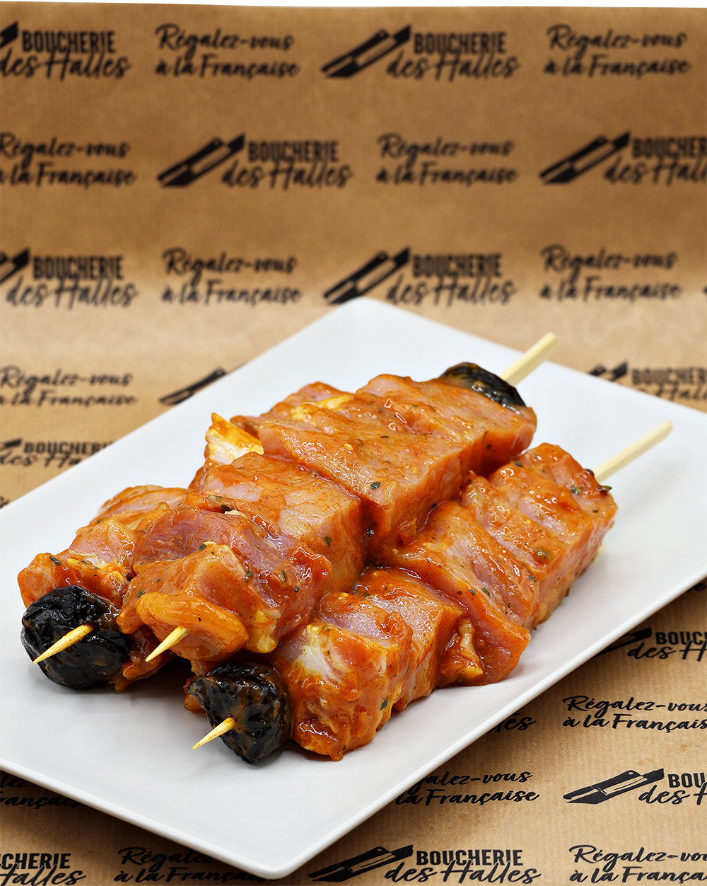 Brochette de filet mignon de porc marinée | Boucherie des Halles